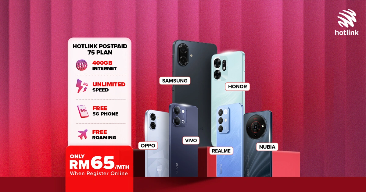 Postpaid Plan with 300GB Data & Free 5G Phone | Hotlink